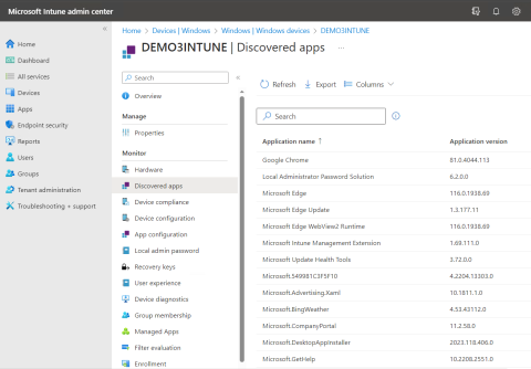 Discovered Apps - The Intune Software Inventory - Patch Tuesday Blog